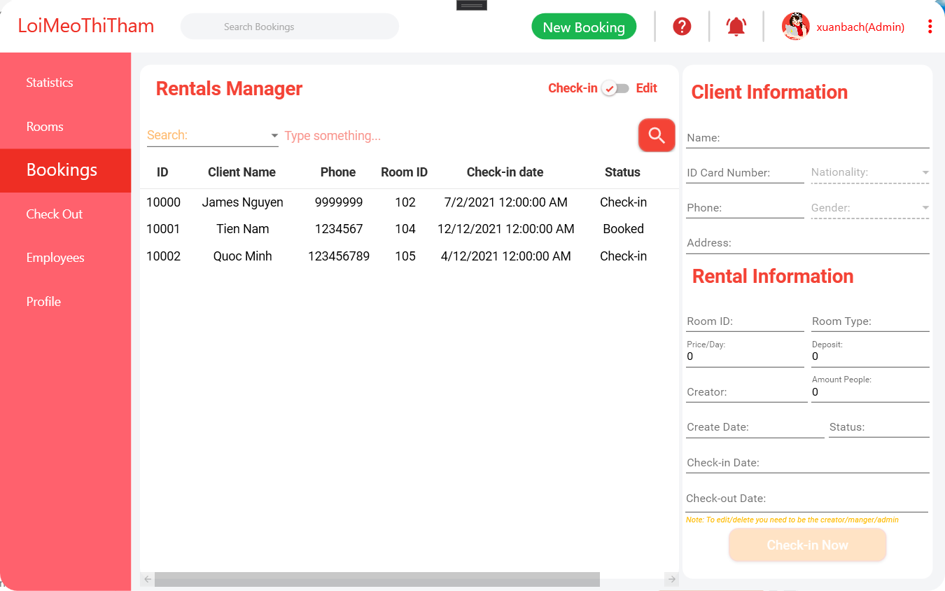 GitHub - TranNguyenTienNam/Hotel-Management