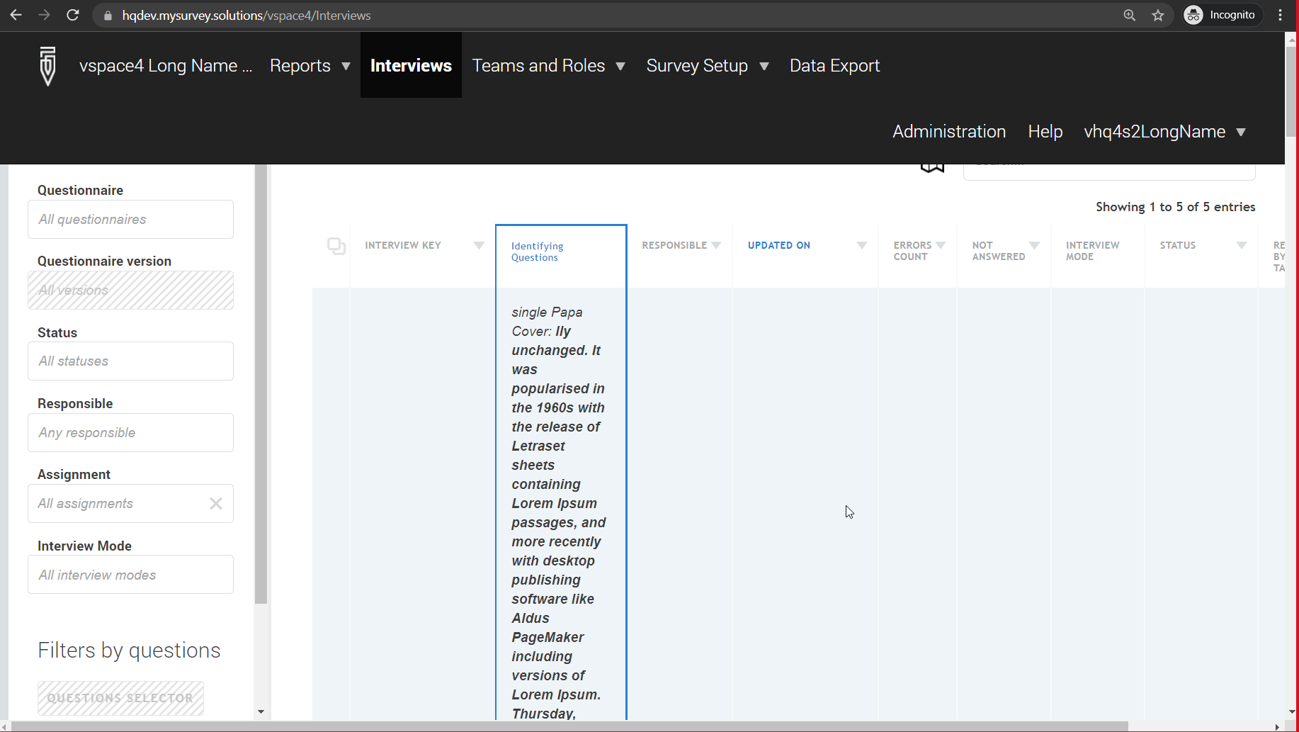 At HQ the top-menu is shown in 2 lines (wraps) instead of collapsing to ...