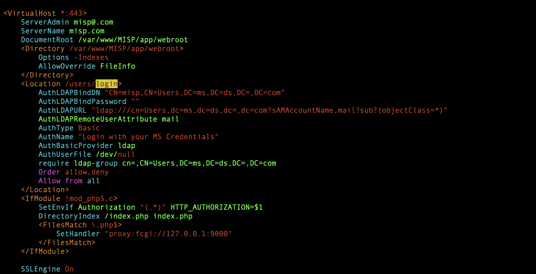 LDAP Configuration to allow API calls · Issue #5632 · MISP/MISP · GitHub