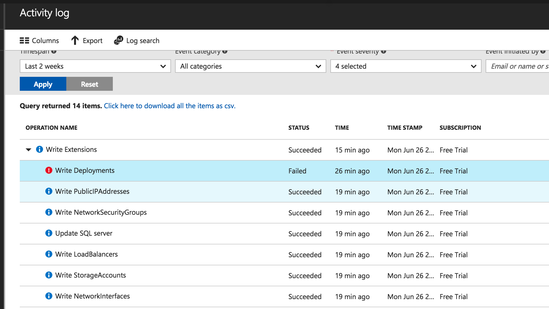 "The template output 'Password' is not valid: The language expression property array index '1 ...