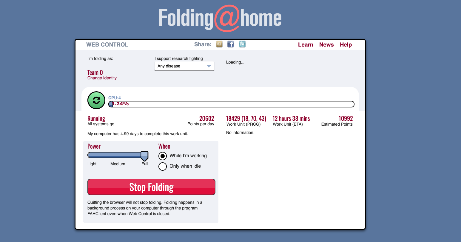 [Feature Request] Folding@home widget · gethomepage homepage · Discussion #2112 · GitHub