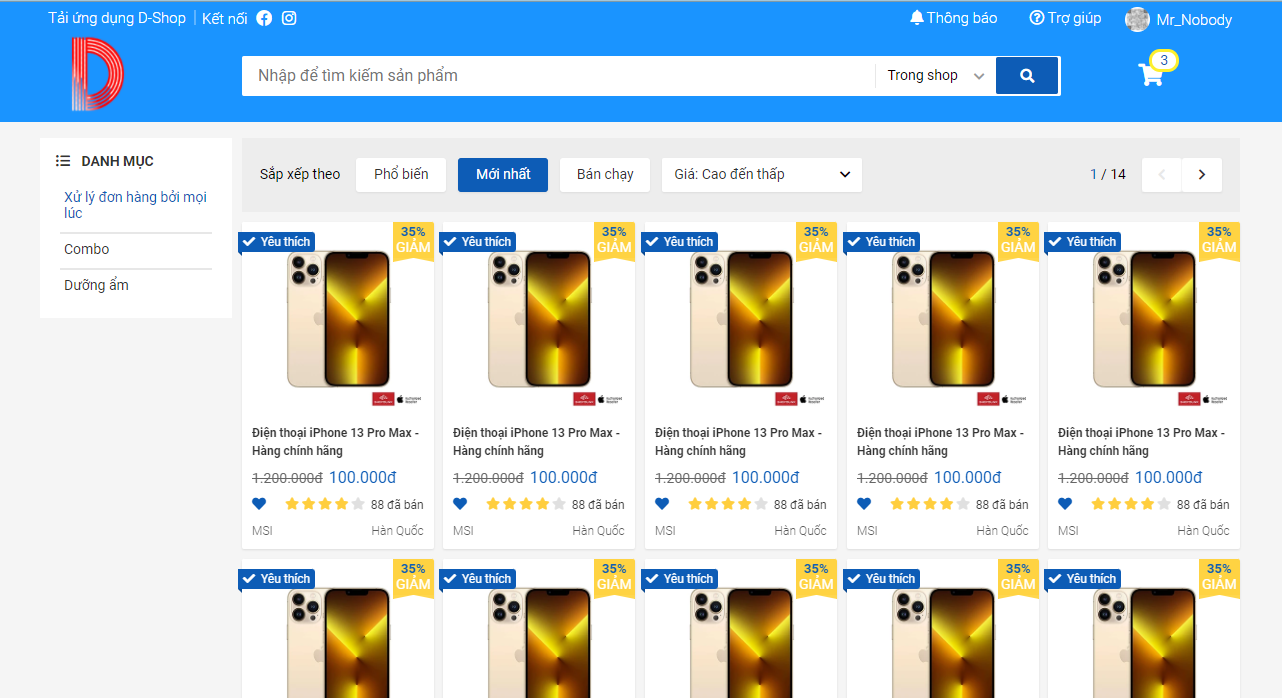 GitHub - duonghoanh/D-Shop_template: html+css