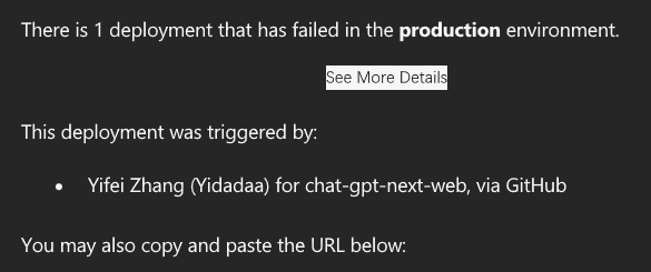 [Bug] 在Vercel平台自动更新失败。 · Issue #1226 · ChatGPTNextWeb/NextChat · GitHub
