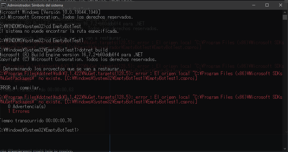 On build, Command failed: dotnet build · Issue #9371 · microsoft/BotFramework-Composer · GitHub