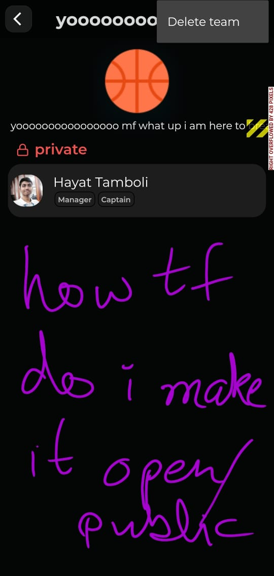 please add the button to make the team public · Issue #326 · Runbhumi/Runbhumi · GitHub