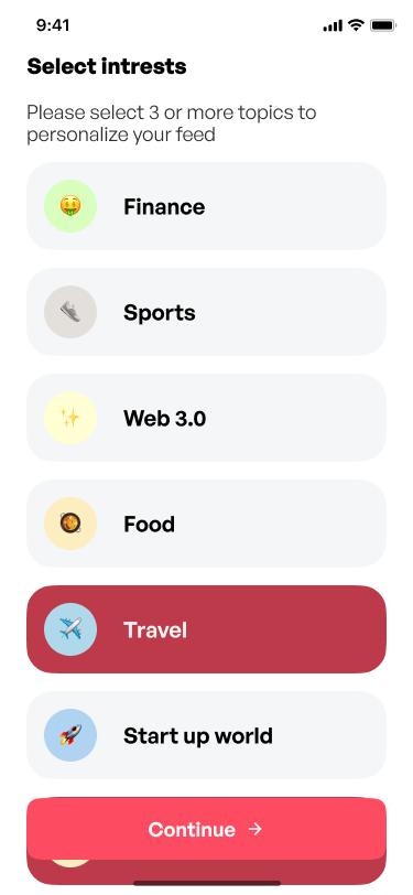 Connect interests list to the list in select interests page · Issue #51 ...