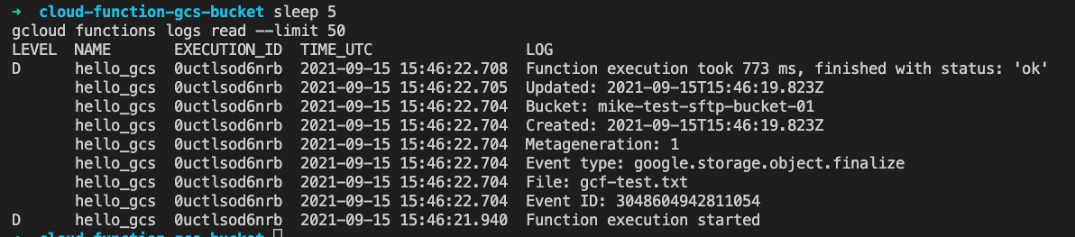 Example of creating a Google Cloud Function that triggers when files ...