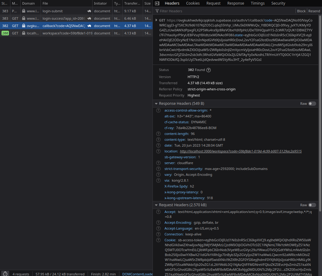 OAuth using using 3rd party providers happen but on redirecting, session is not present · Issue ...