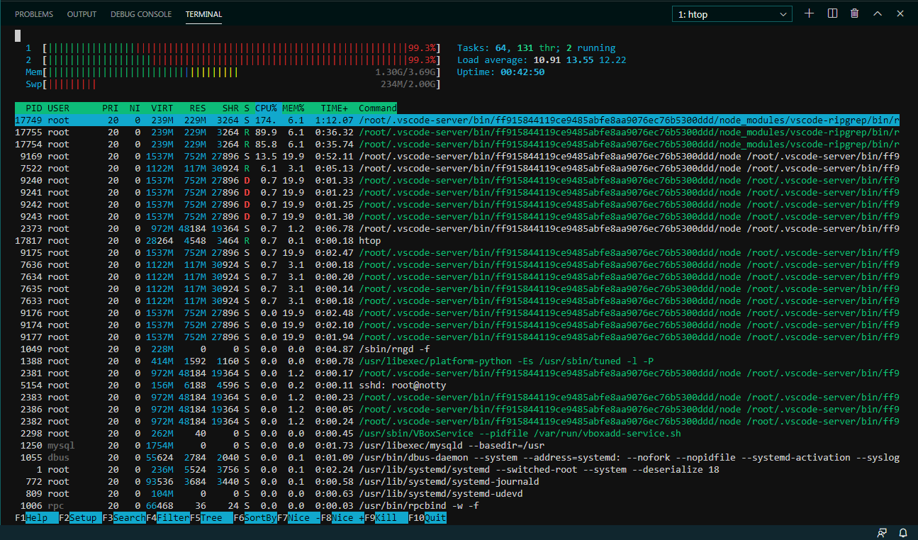 vscode-ripgrep overloadrs remote system · Issue #2946 · microsoft/vscode-remote-release · GitHub