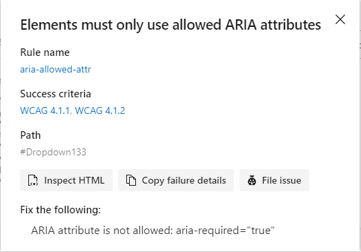 Dropdown Aria Label Is Not Defined For The Elements Under Required Dropdown Usages · Issue 3411