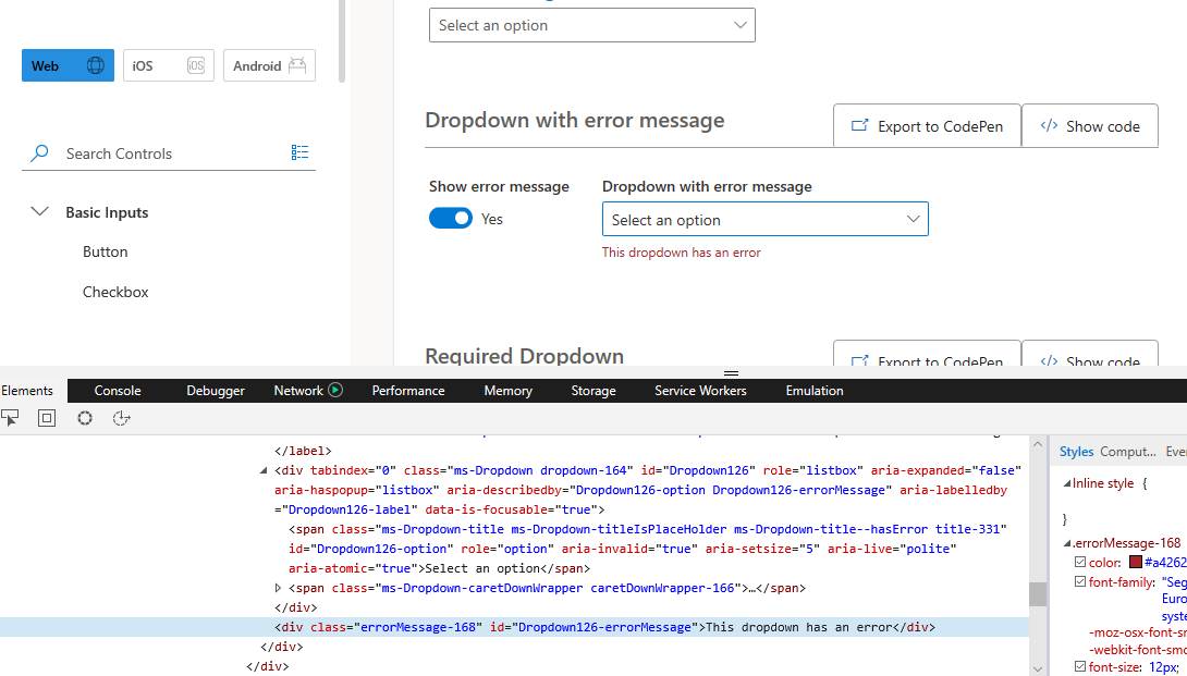 Dropdown : Screen reader does not announce the error message is displaying after activating the ...