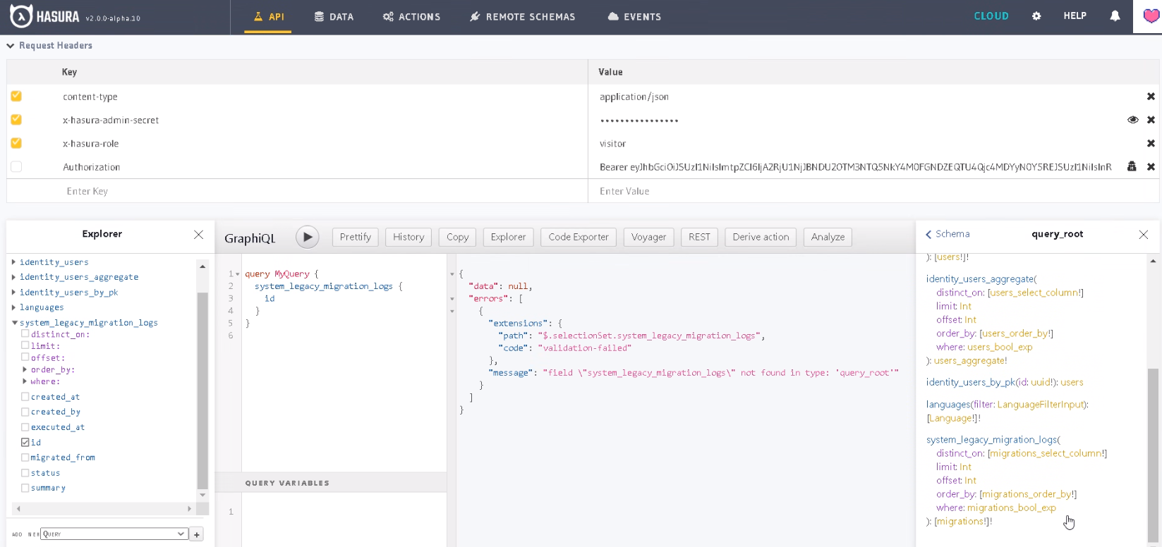 Remote Schema Permissions: field not found in type query_root · Issue #6892 · hasura/graphql ...