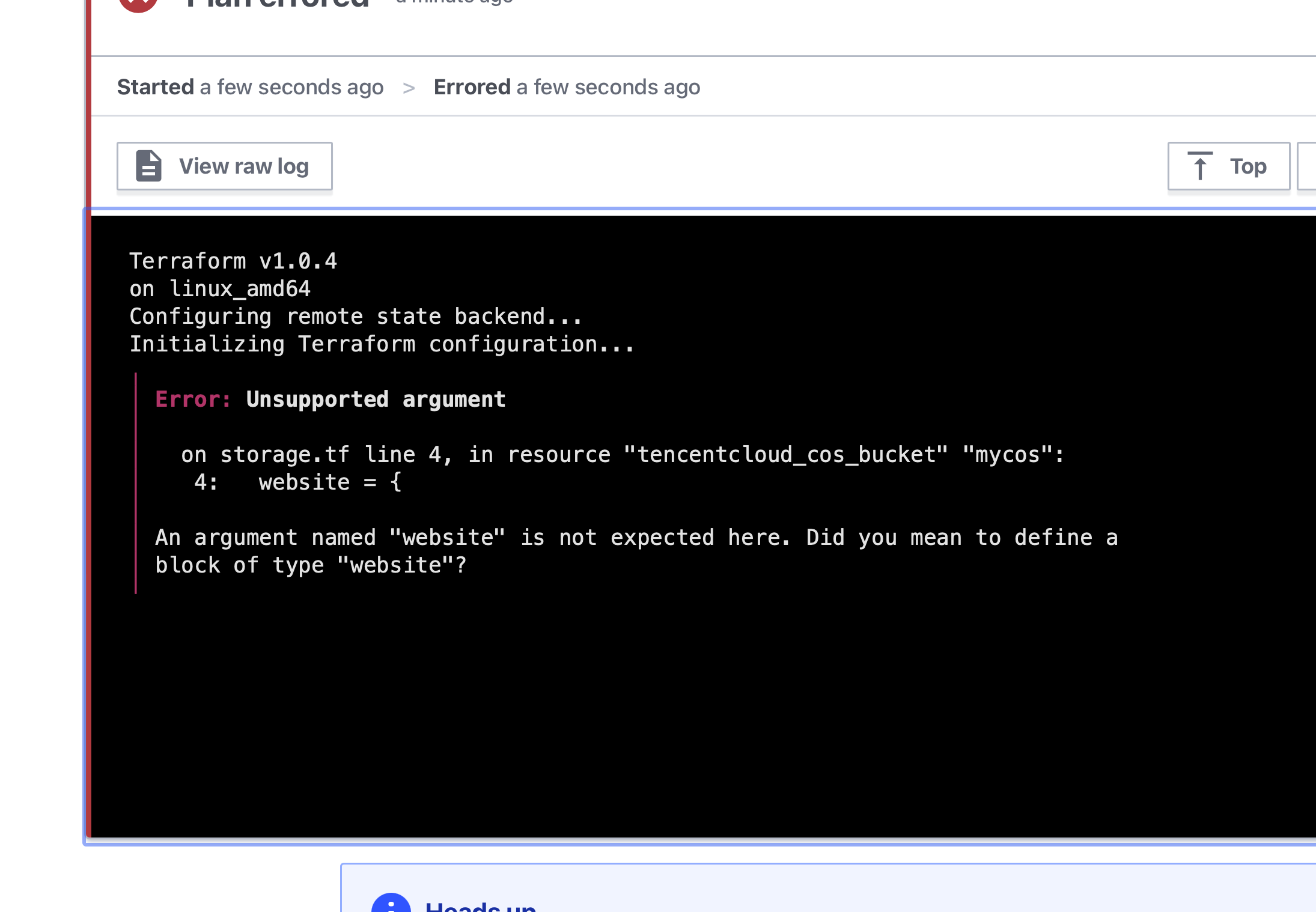 COS documentation broken in Terraform 1.0.4+ · Issue #648 · tencentcloudstack/terraform-provider ...