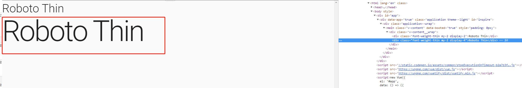 [Bug Report] .font-weight-thin isn't working · Issue #4444 · vuetifyjs/vuetify · GitHub