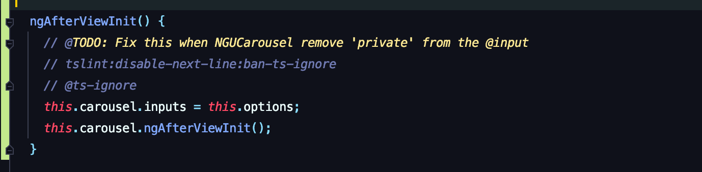 Property 'inputs' is private and only accessible within class 'NguCarousel ' · Issue #317 ...