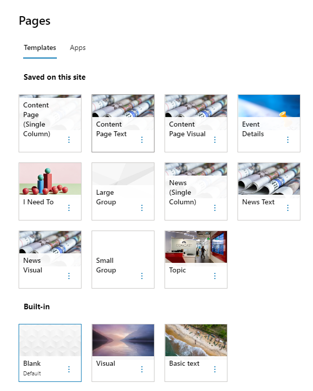 New page template selection styling · Issue #8490 · SharePoint/sp-dev-docs · GitHub