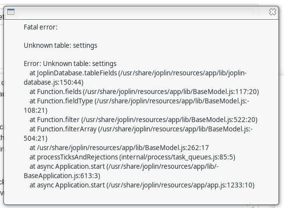 Unknown table: setting · Issue #2441 · laurent22/joplin · GitHub
