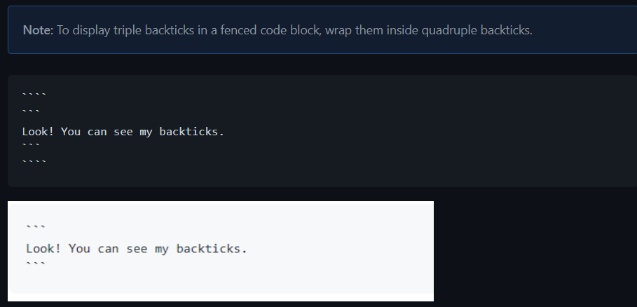 Document How To Contain Code Blocks Within Code Blocks · Issue 6981 · Githubdocs · Github 1910