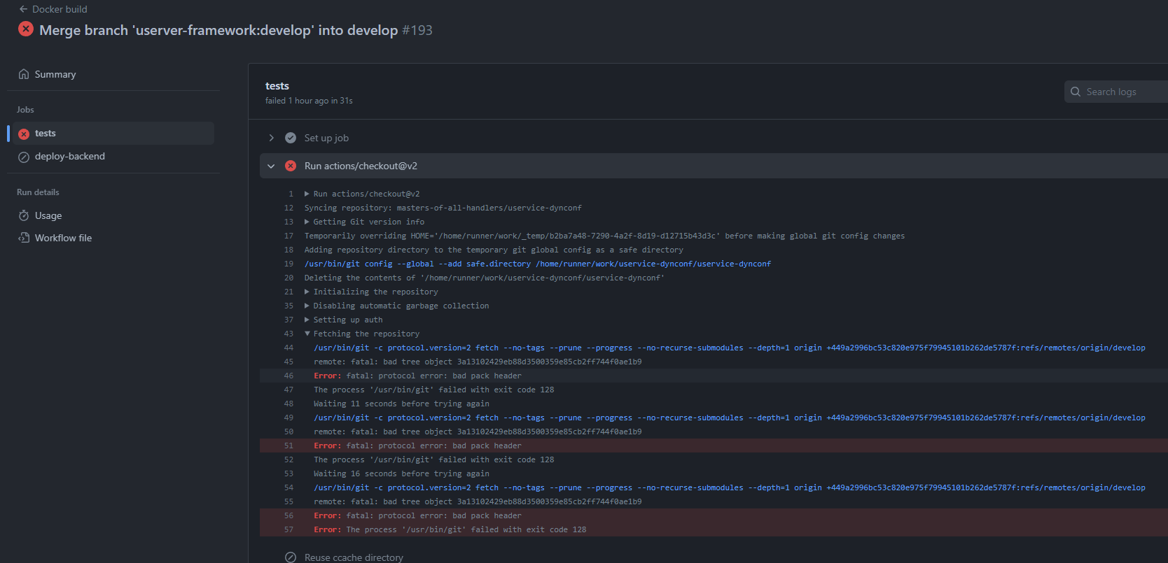 Repository page can't be opened. Error code 500 (Looks like something went wrong!) · community ...