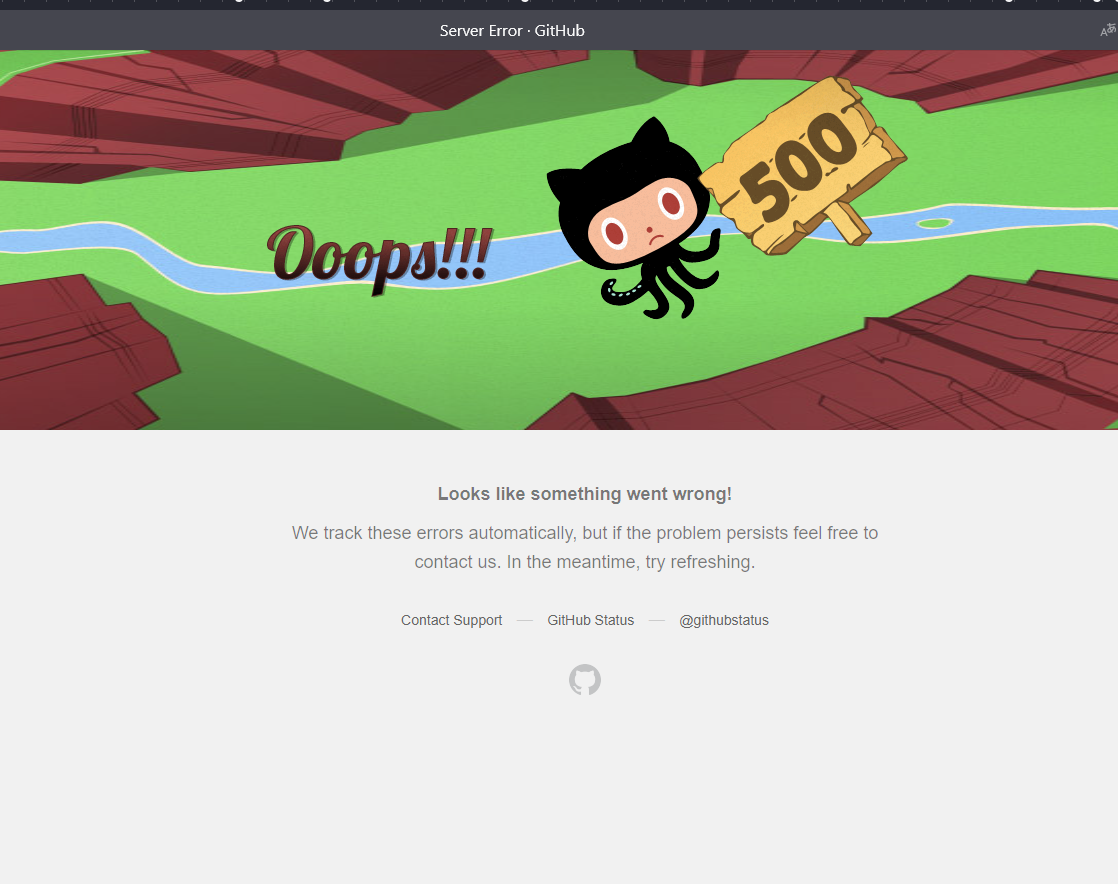 Repository page can't be opened. Error code 500 (Looks like something went wrong!) · community ...
