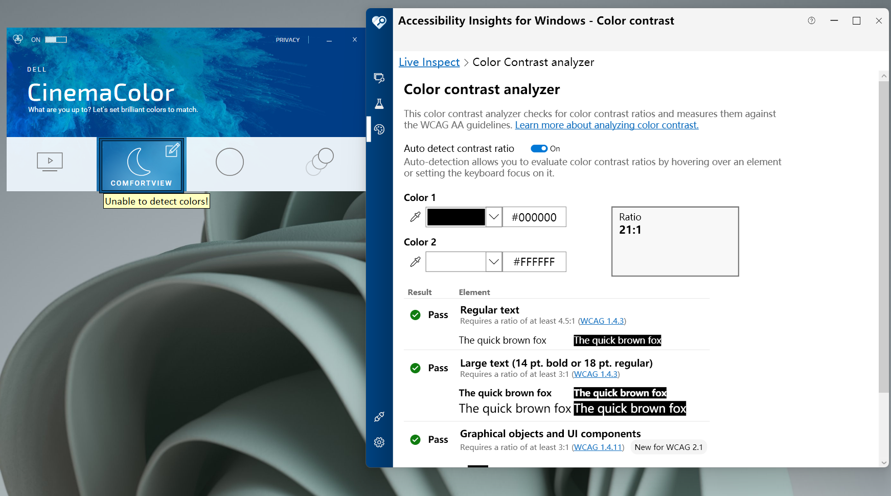 [BUG] Color contrast needs to be detected and measured automatically · Issue #1244 · microsoft ...