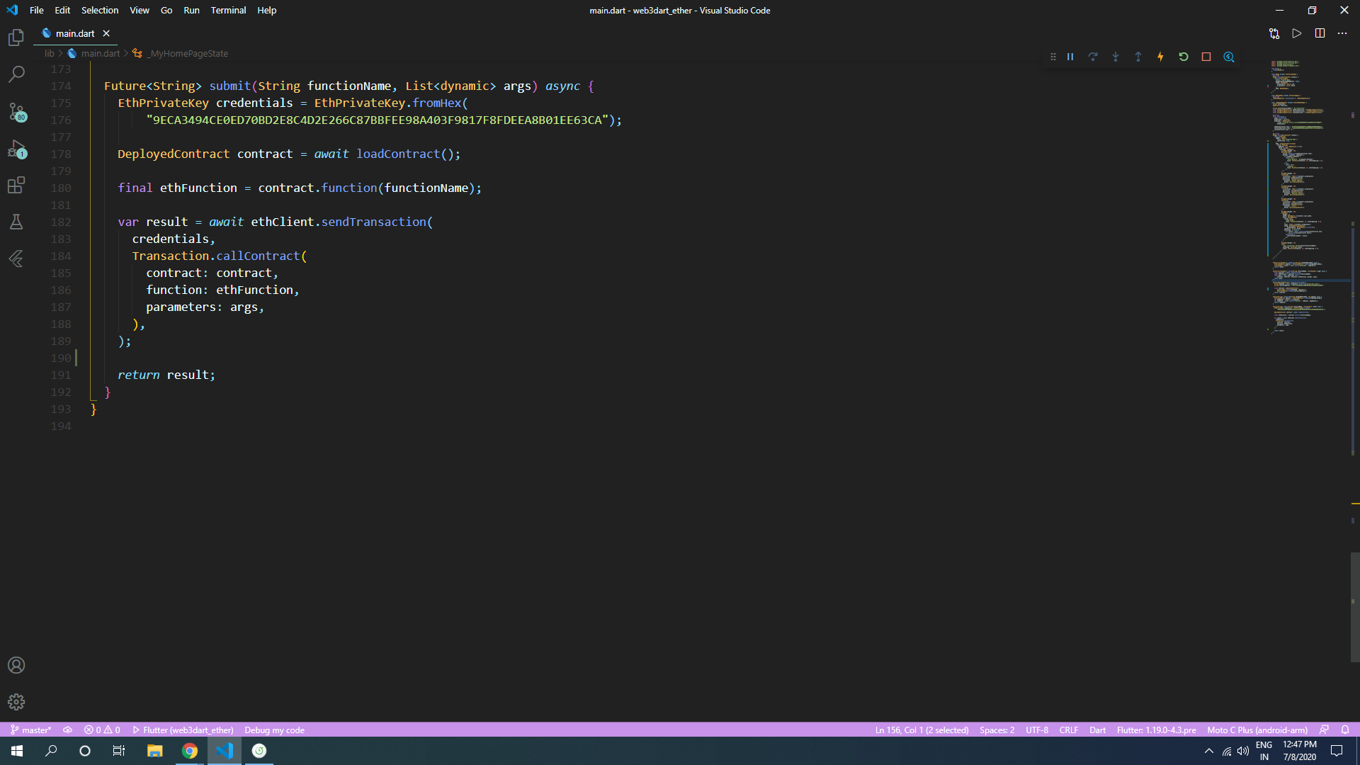 RPCError (RPCError: got code -32000 with msg "invalid sender".) · Issue #108 · simolus3/web3dart ...