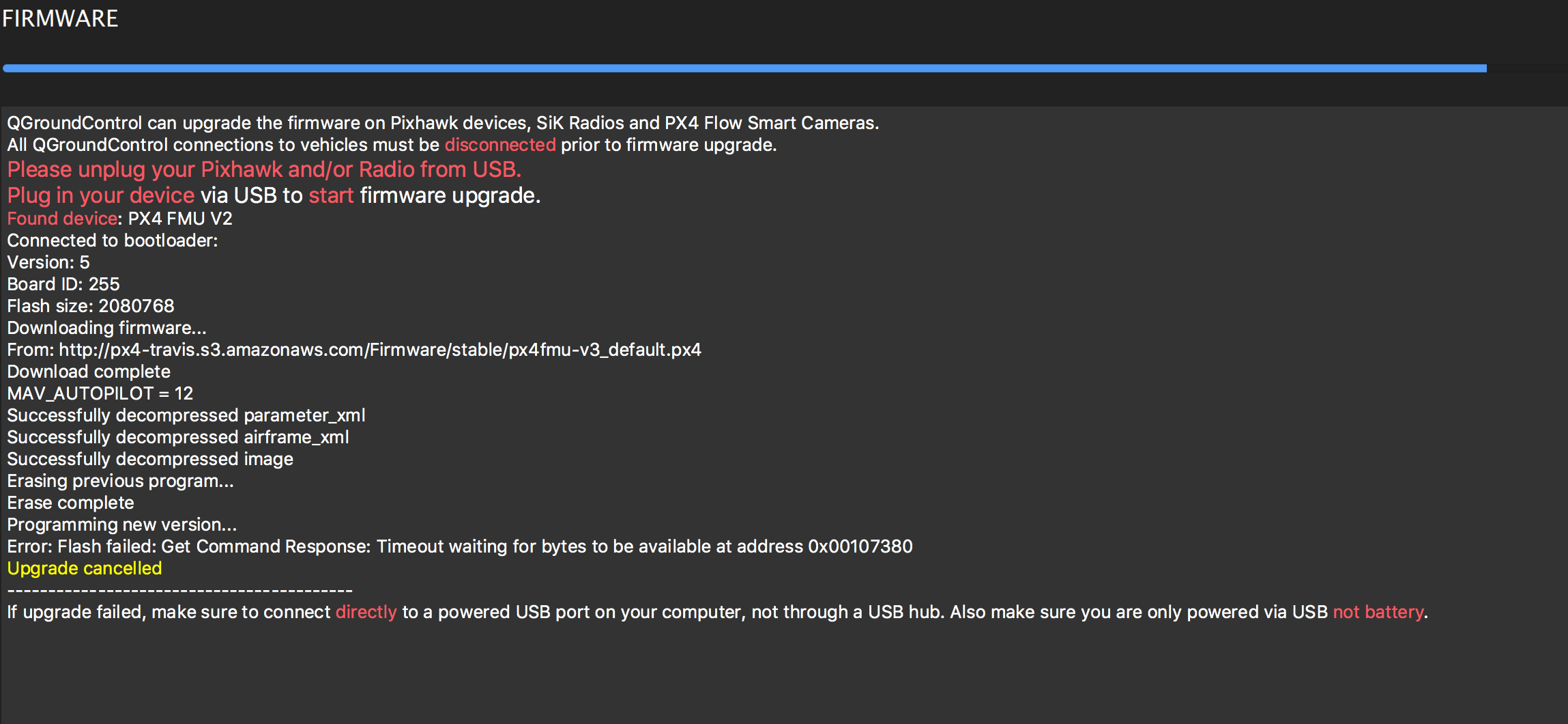 Upload/flash fails on master · Issue #7018 · PX4/PX4-Autopilot · GitHub