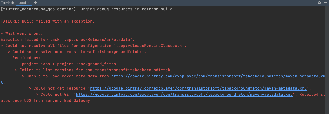 Received status code 502 from server: Bad Gateway!! Was Working fine till yesterday. · Issue ...