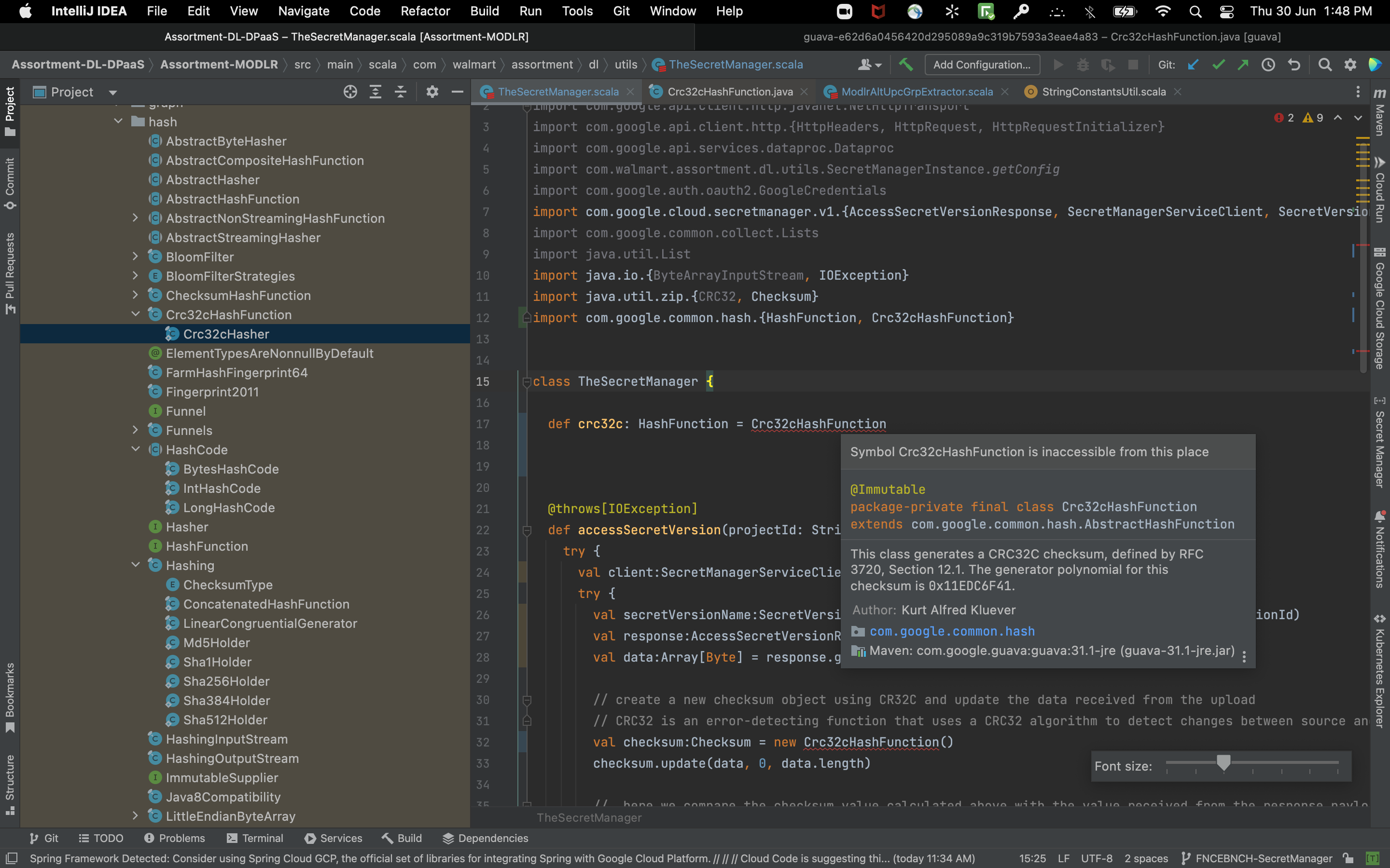 Library of Crc32cHashFunction.CRC_32_C · Issue #6095 · google/guava ...