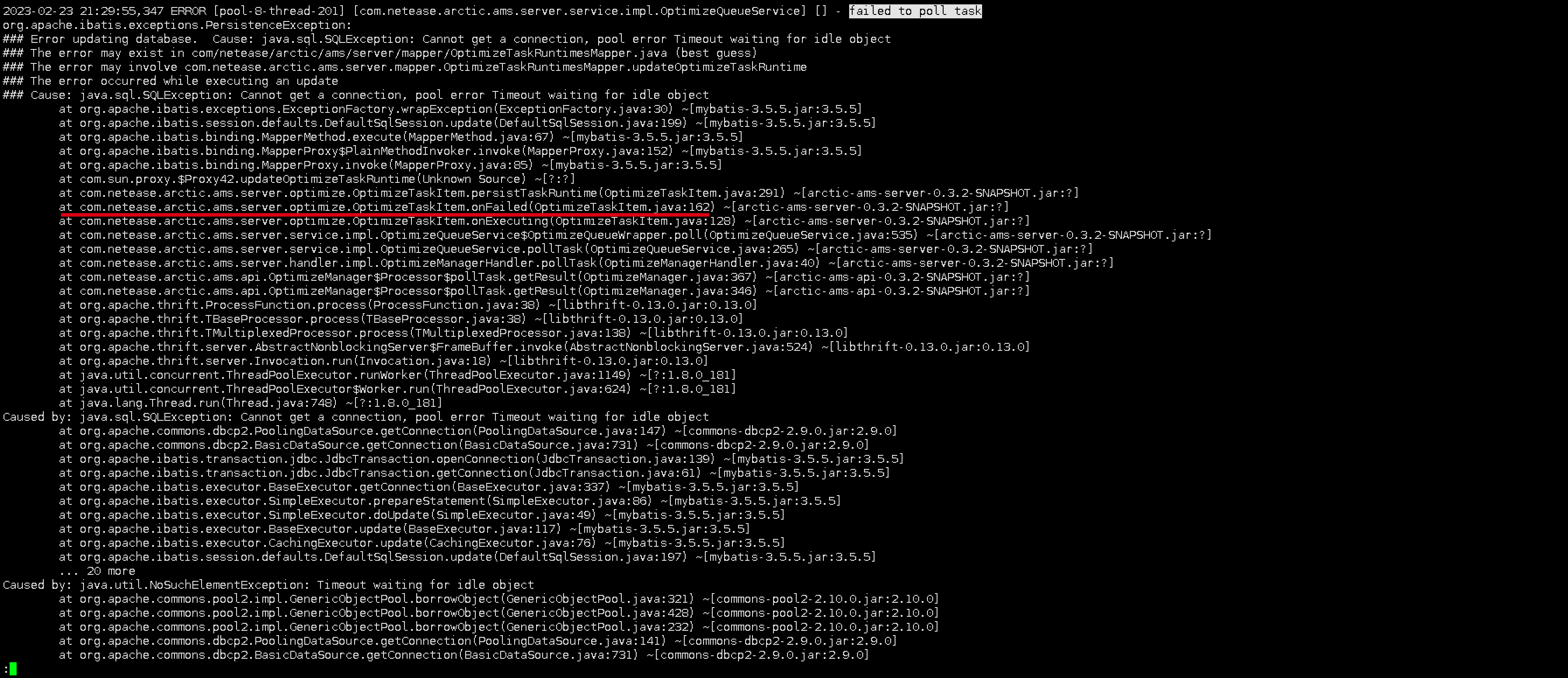 [Bug][Optimize]: Optimize task status is always pending · Issue #1153 · apache/amoro · GitHub