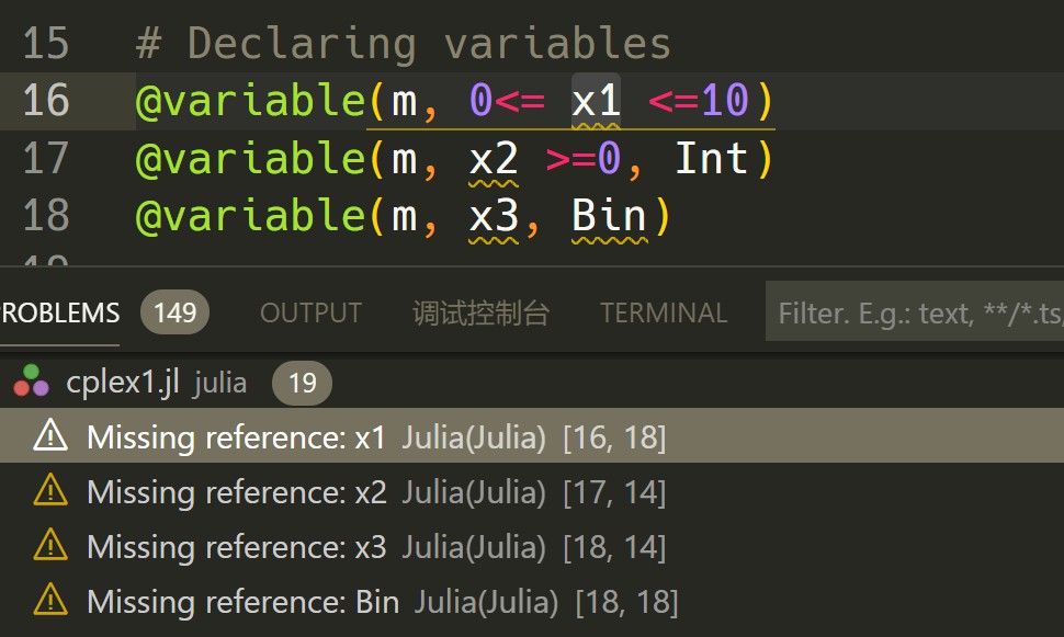 Missing reference for Variables and Keywords defined in JuMP · Issue ...