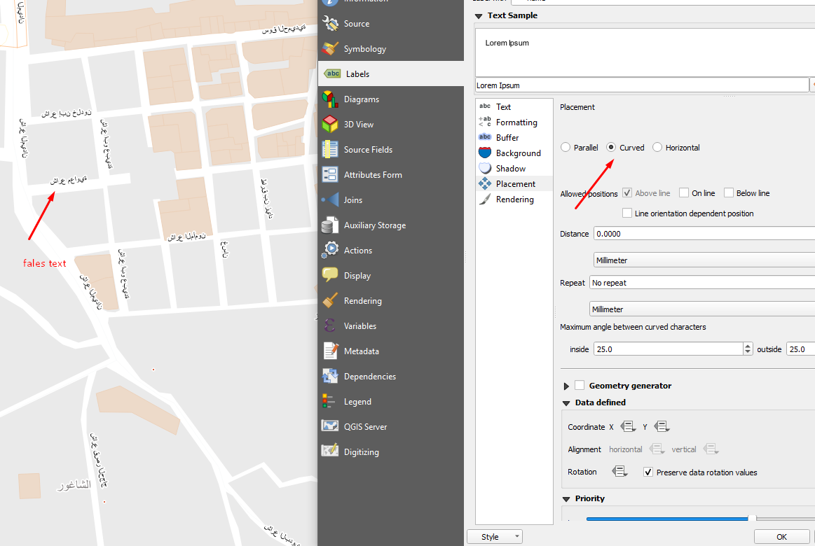 Arabic characters labeling · Issue #31907 · qgis/QGIS · GitHub