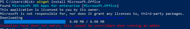 Microsoft 365 (Office) cannot be installed due to installer hash being different. · Issue #1252 ...