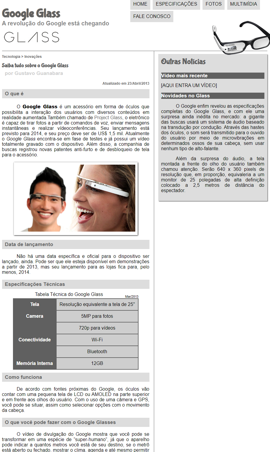 GitHub - William-Marques/projeto-glass-html5: Site criado no curso de HTML do Professor Guanabara