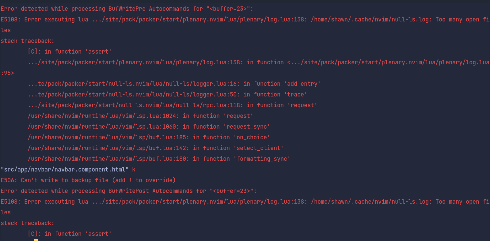 Too Many Files Open · Issue 351 · Nvim Luaplenarynvim · Github 
