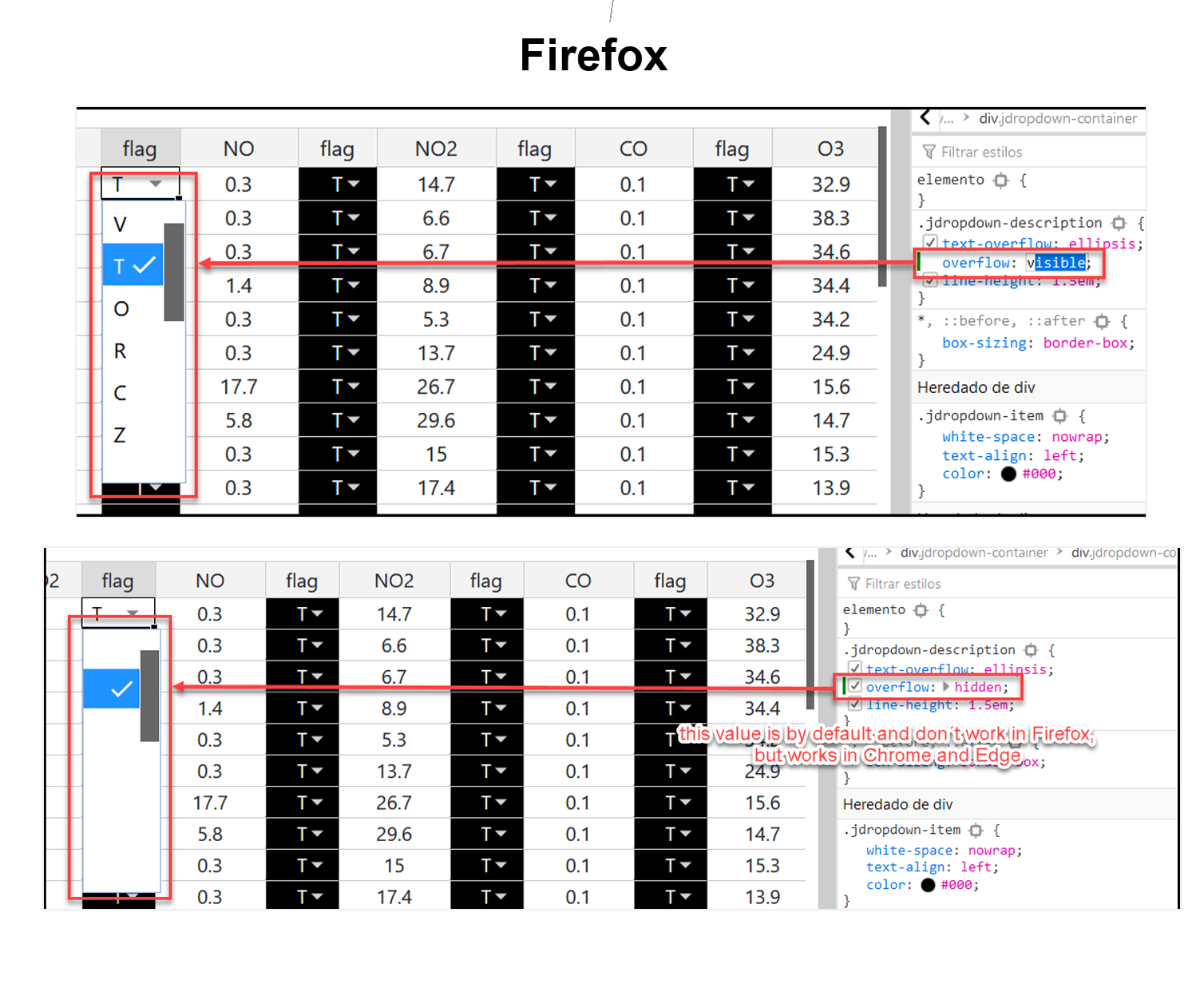 Bug: Dropdown not working properly in Firefox · Issue #1163 · jspreadsheet/ce · GitHub