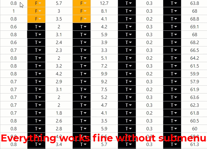 Bug Submenu Onclick Going Crazy · Issue 1224 · Jspreadsheetce · Github 