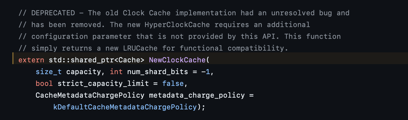 HyperClockCache not supported in Java API · Issue #11510 · facebook/rocksdb · GitHub