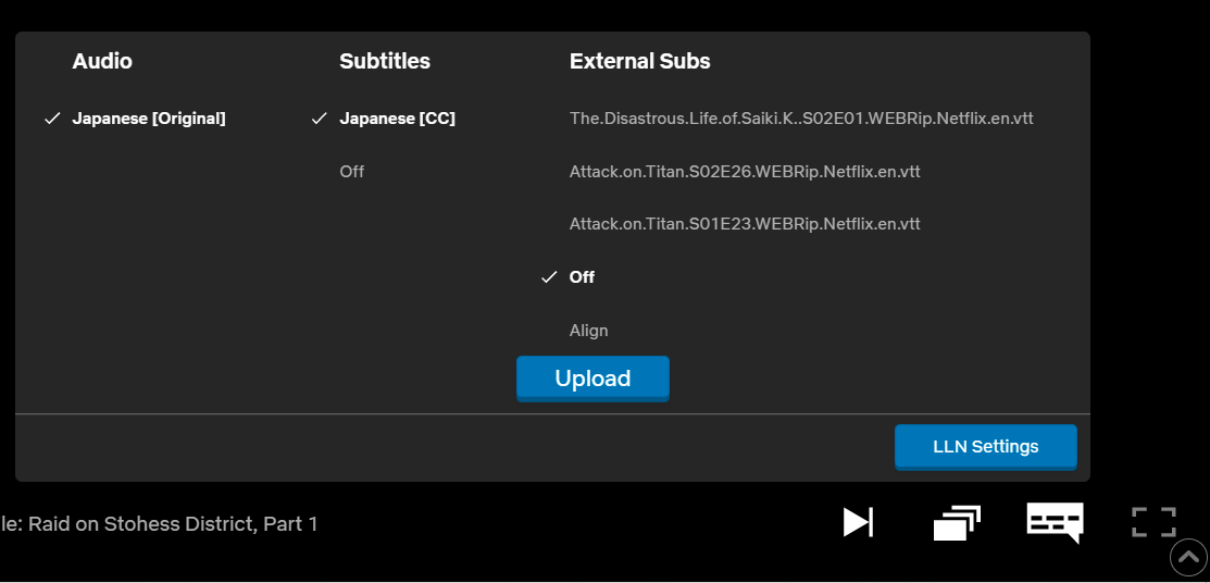 GitHub - AOEChamp/NetflixSubLoader: Load subtitles into Netflix