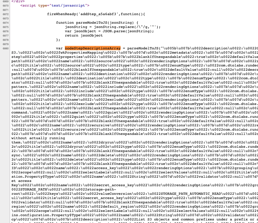 Job edit/create page source contains unnecessary embedded data · Issue ...