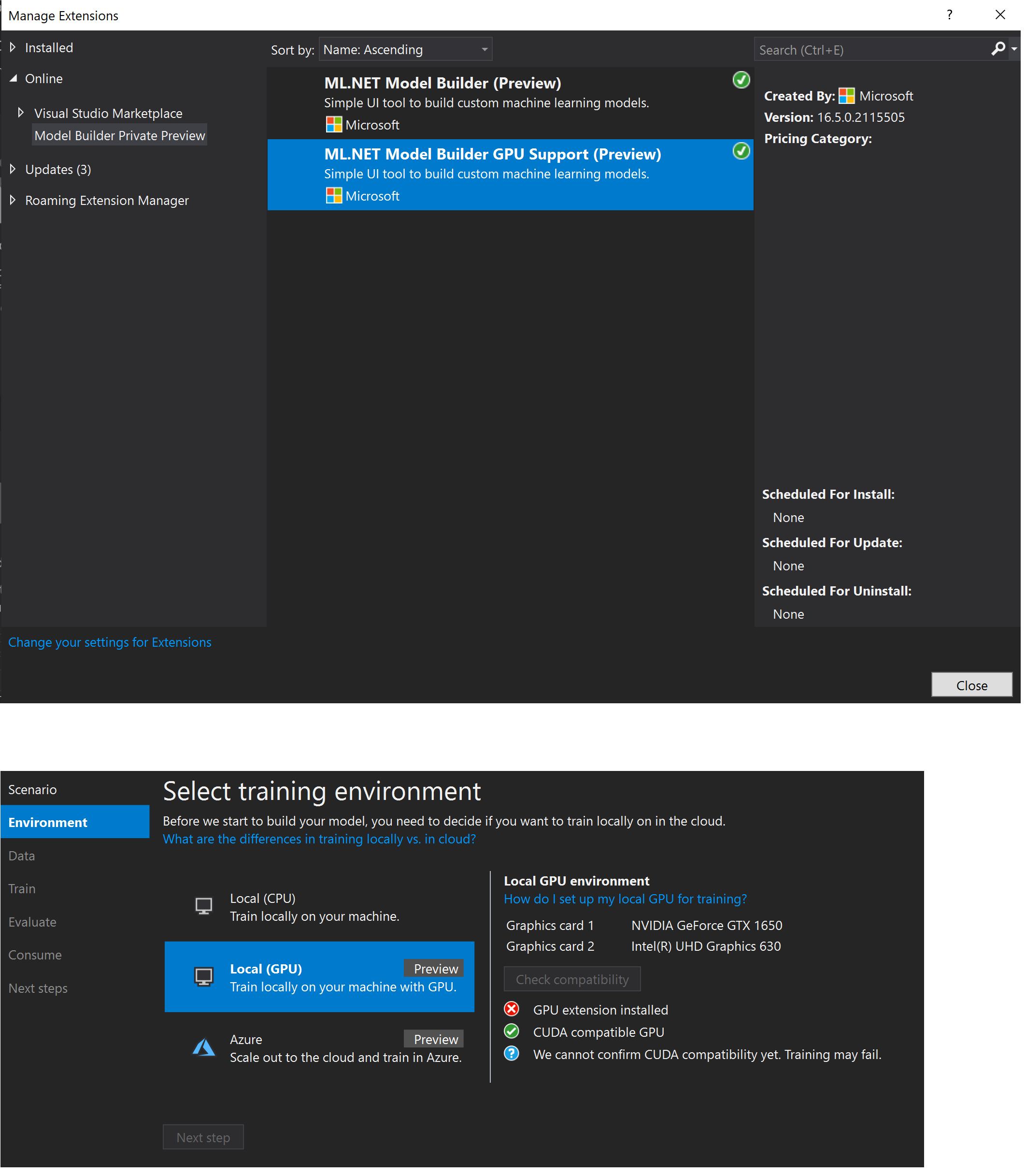GPU extension not installed while it's installed · Issue #1268 · dotnet ...