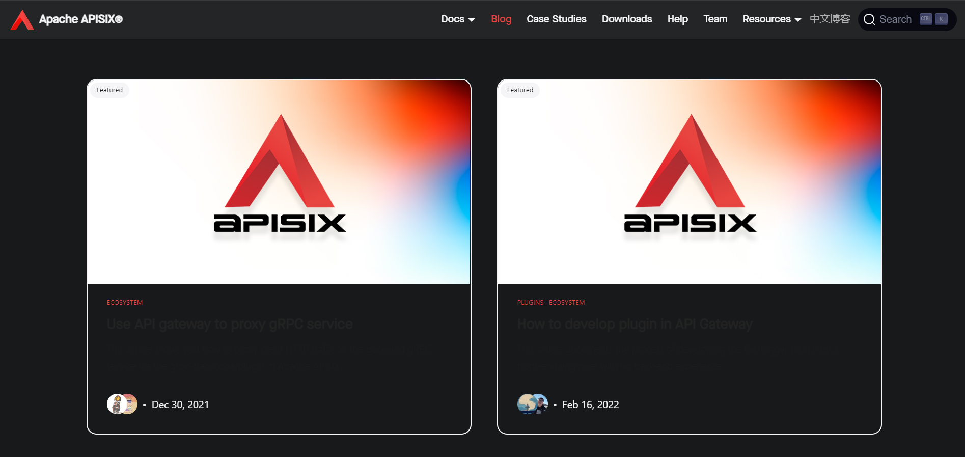 [Site]: Improving visibility of the Blog page · Issue #1308 · apache/apisix-website · GitHub