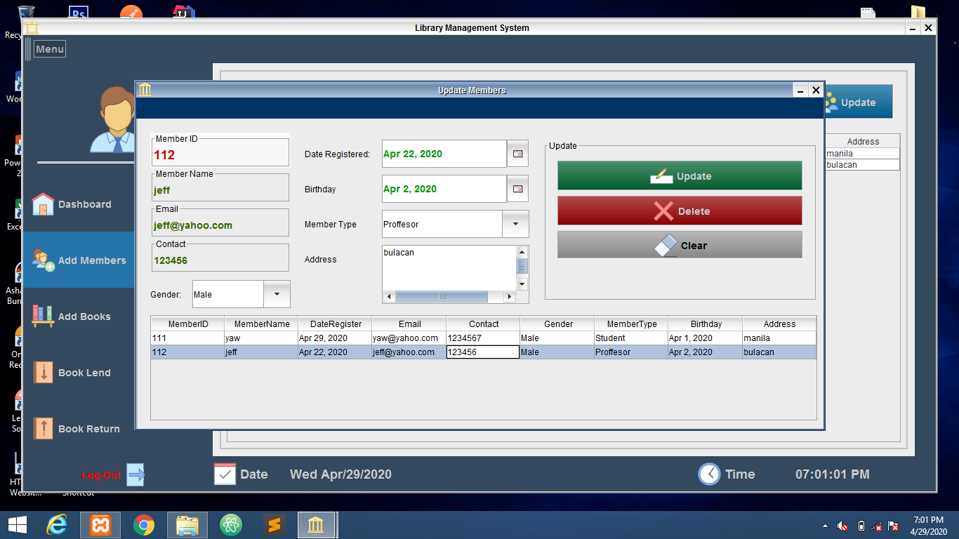 GitHub - johnray10/Library-System: Library System (Java+CRUD)