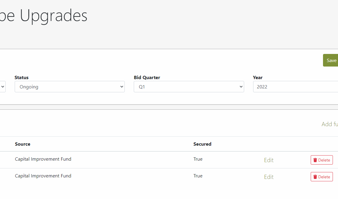 Production Phase Funding Can Not Be Deleted · Issue 212 · Fpdccccfp Asset Dashboard · Github 