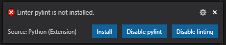 VS Code keeps prompting to install pylint · Issue #631 · microsoft/vscode-azurefunctions · GitHub