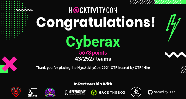 GitHub - daothienphu/CTF-Writeup-HacktivityCon-2021: My writeups for H@cktivityCon 2021