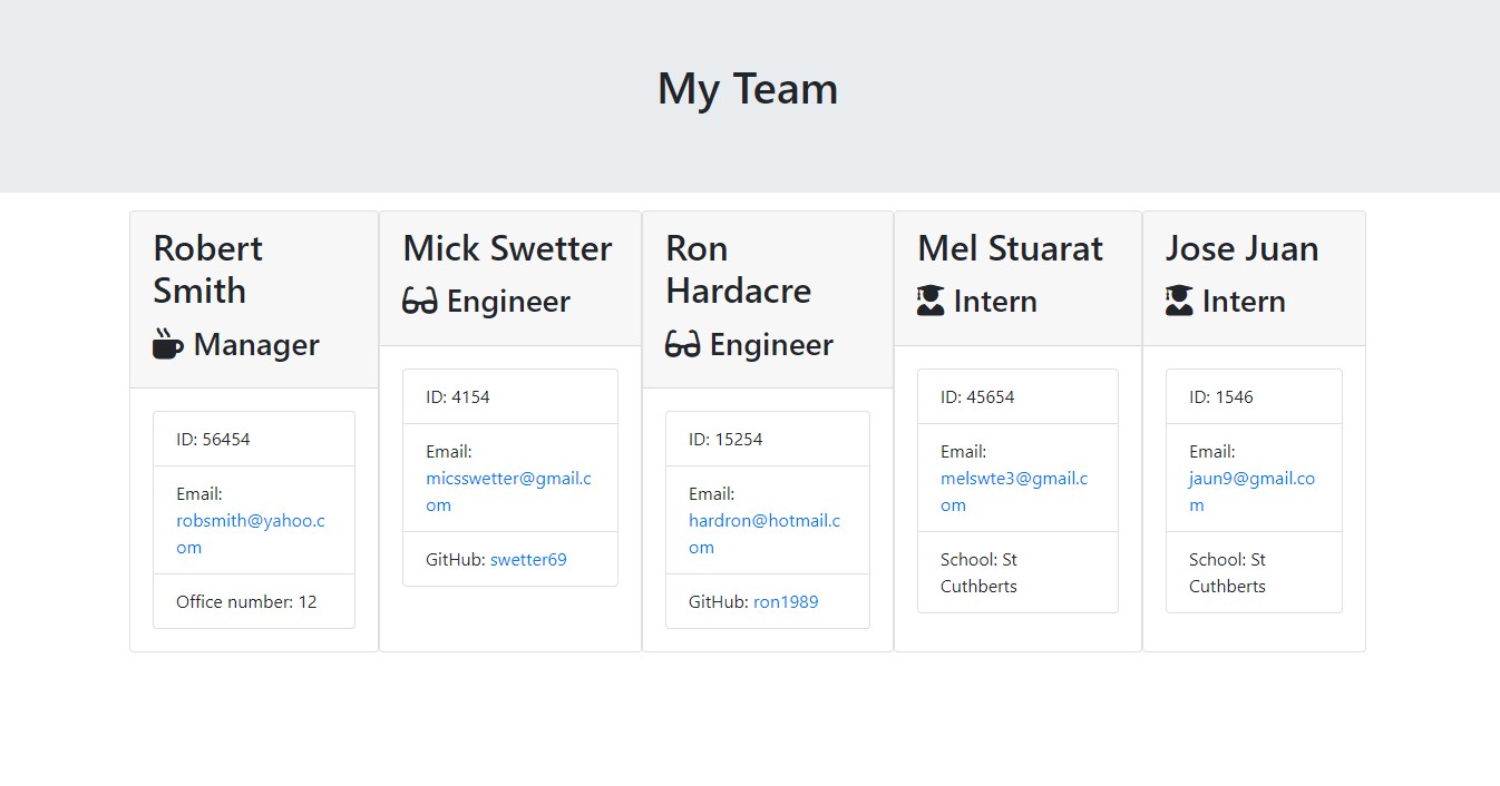 Github Seanmh8911team Profile Generator 