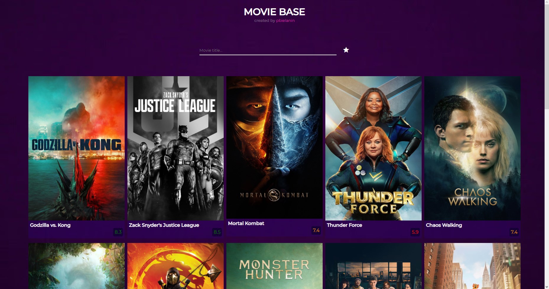 GitHub - PatrykBielanin/vue-movie-base: Movies base application with ...