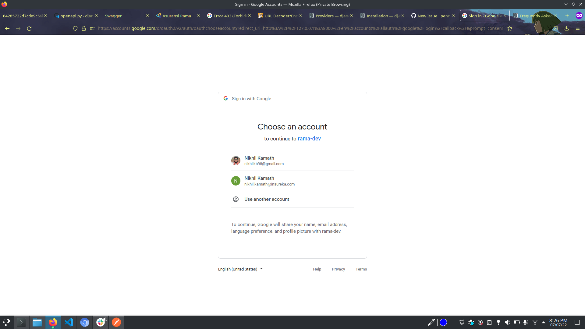 Issue with sign in via Google. · Issue #3124 · pennersr/django-allauth · GitHub