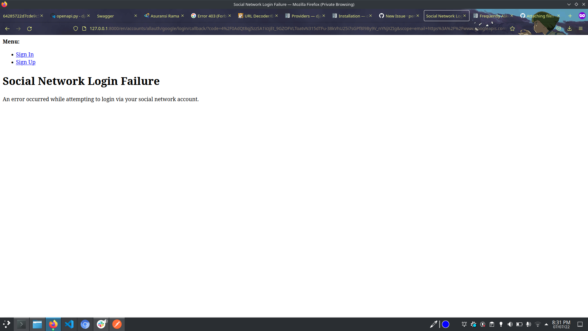 Issue with sign in via Google. · Issue #3124 · pennersr/django-allauth · GitHub